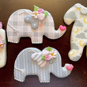 Elephant Baby Shower Sugar Cookie Set - Etsy