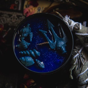 Poseidon Greek God and Ruler of the Seas Candle Dark Gel Scented Candle ...