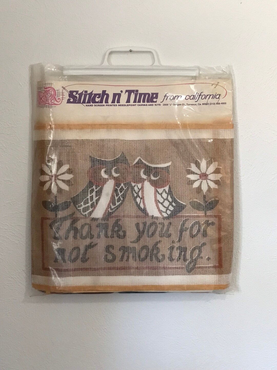 Owl Needlepoint Kit Vintage Retro Non-smoking Sign - Etsy