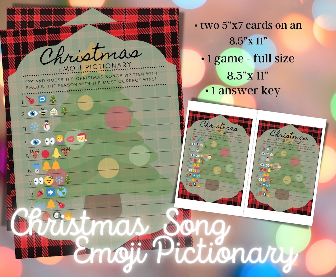 Christmas Songs Emoji Pictionary | Printable Christmas Games | Holiday ...