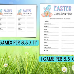 Easter Words Unscramble Game, Printable Easter Games - Etsy