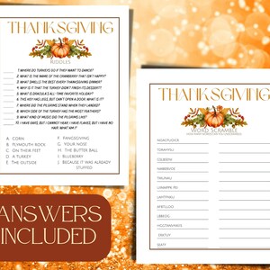 Thanksgiving Party Game Bundle, Printable Family Party Games, 2023 ...