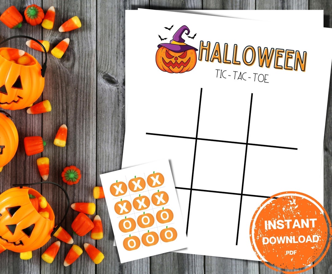 Printable Halloween Tic Tac Toe Game - Spooky Fun for All Ages! - Etsy