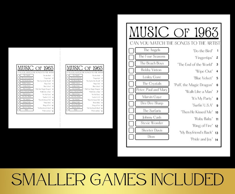 60th Birthday Party Games Bundle, Born in 1963 Trivia (digital Download ...