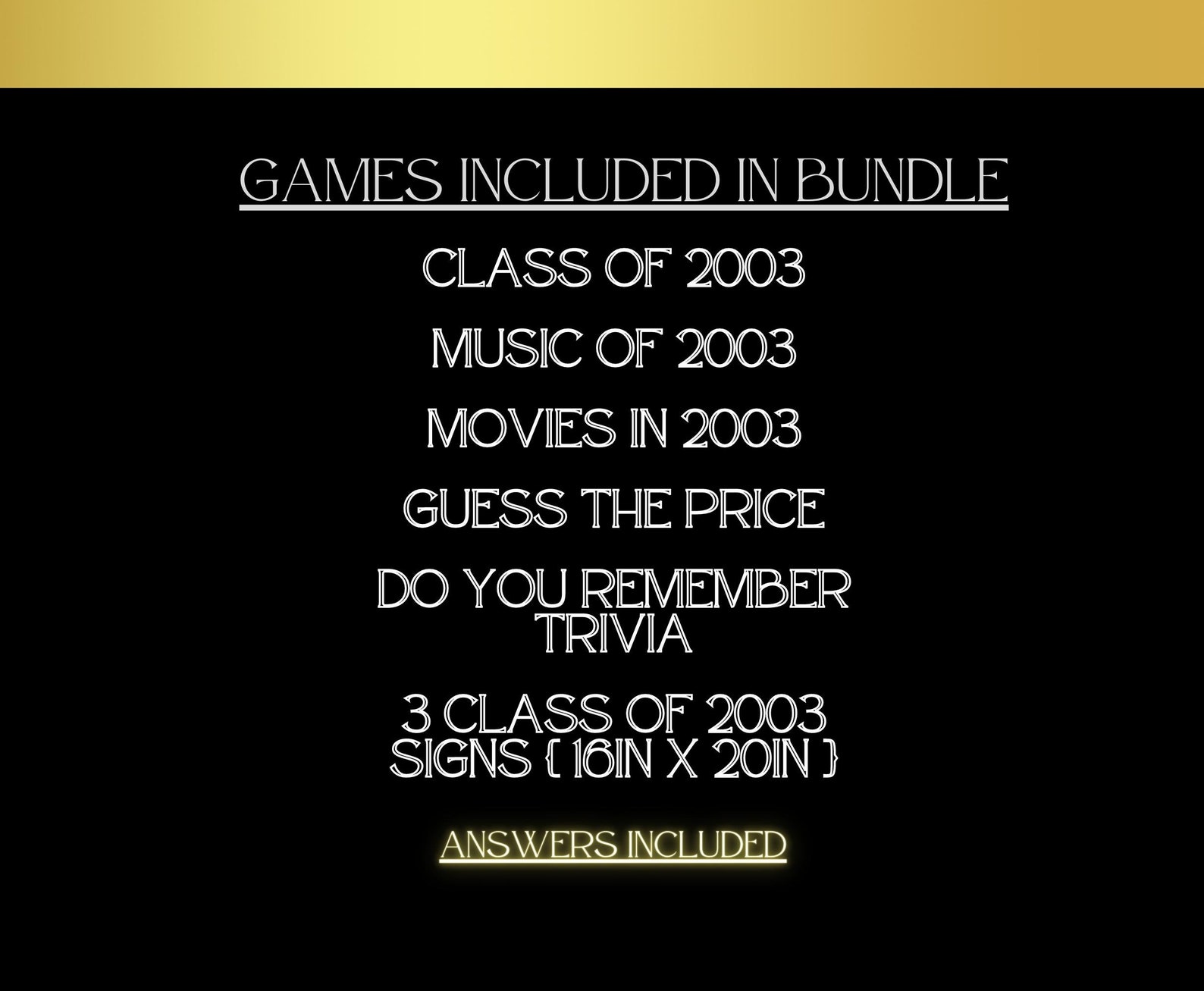 Class of 2003 Bundle, 20th Class Reunion Printable, Welcome Class of ...