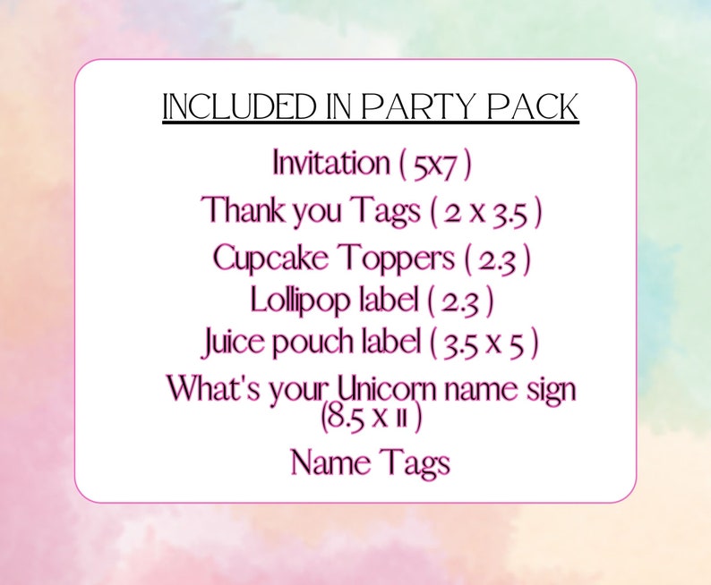 Magical Unicorn Printable Party Pack , DIY Party Décor, Kids Birthday ...