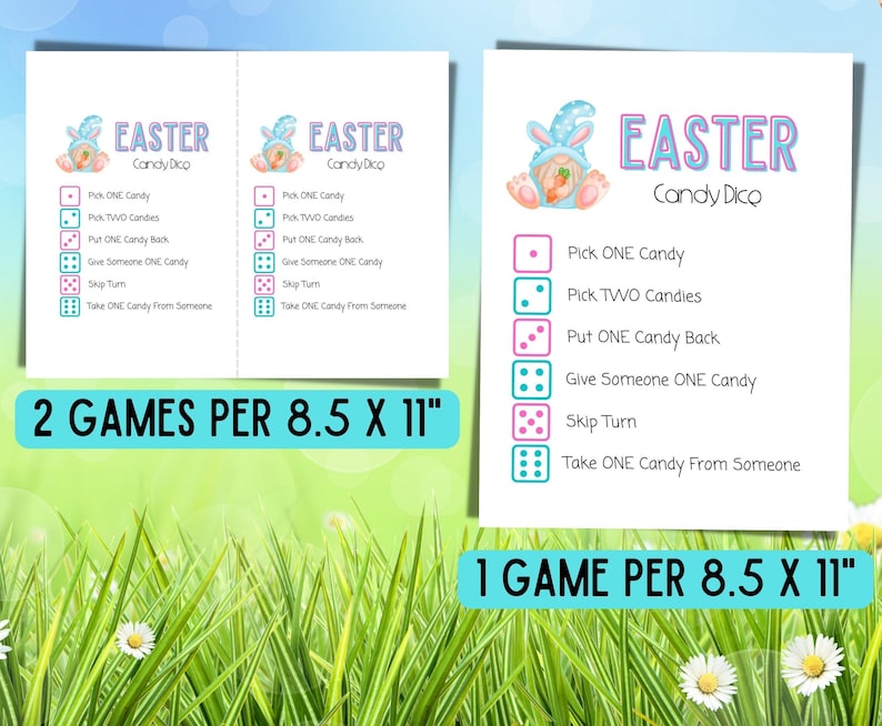 Easter Candy Dice Game | Easter Activities | Games for Kids | Printable ...
