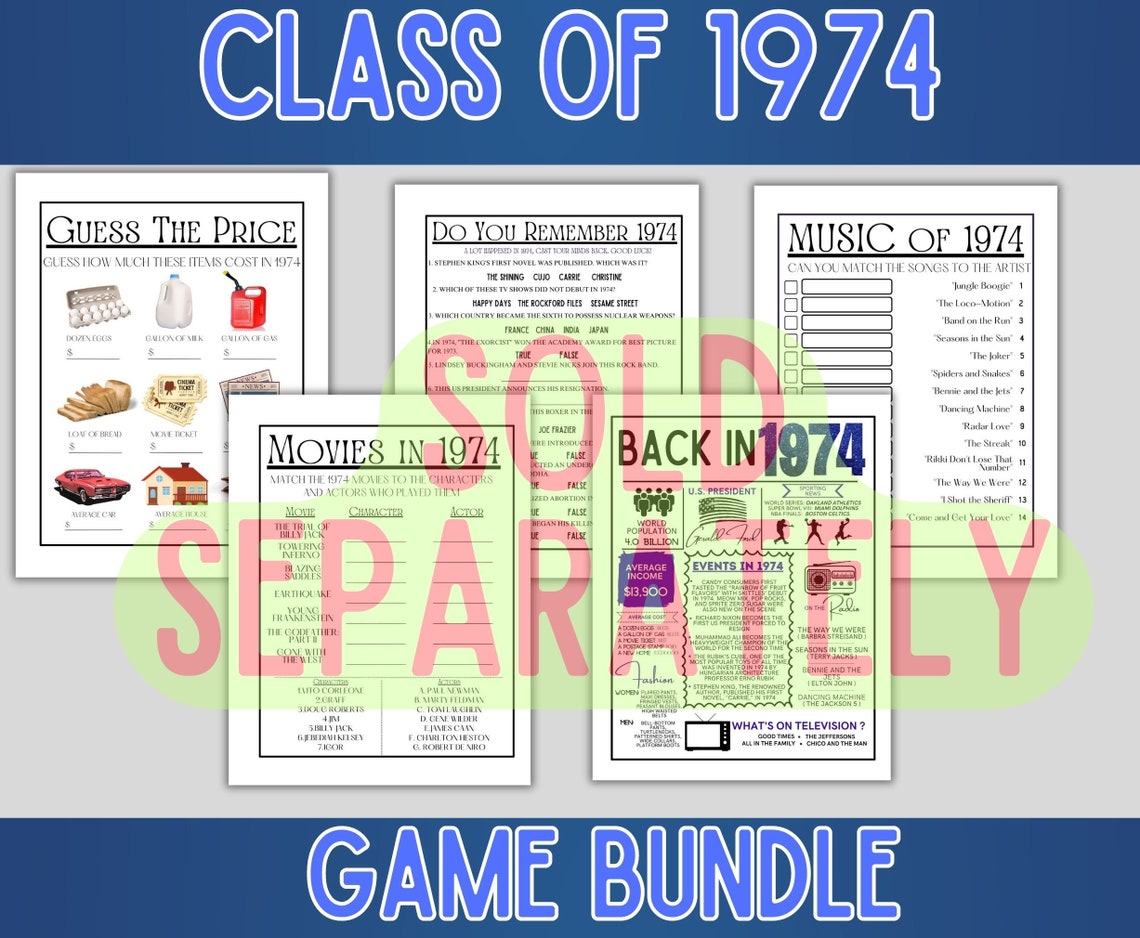 Class of 1974 Sign Bundle: Welcome Class of 1974 & Let's Party Like It ...