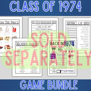 Class of 1974 Sign Bundle: Welcome Class of 1974 & Let's Party Like It ...