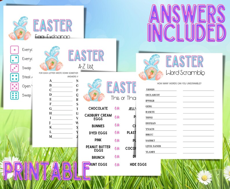 Easter 7 Game Bundle | Easter Activities | Games for Kids | Printable ...