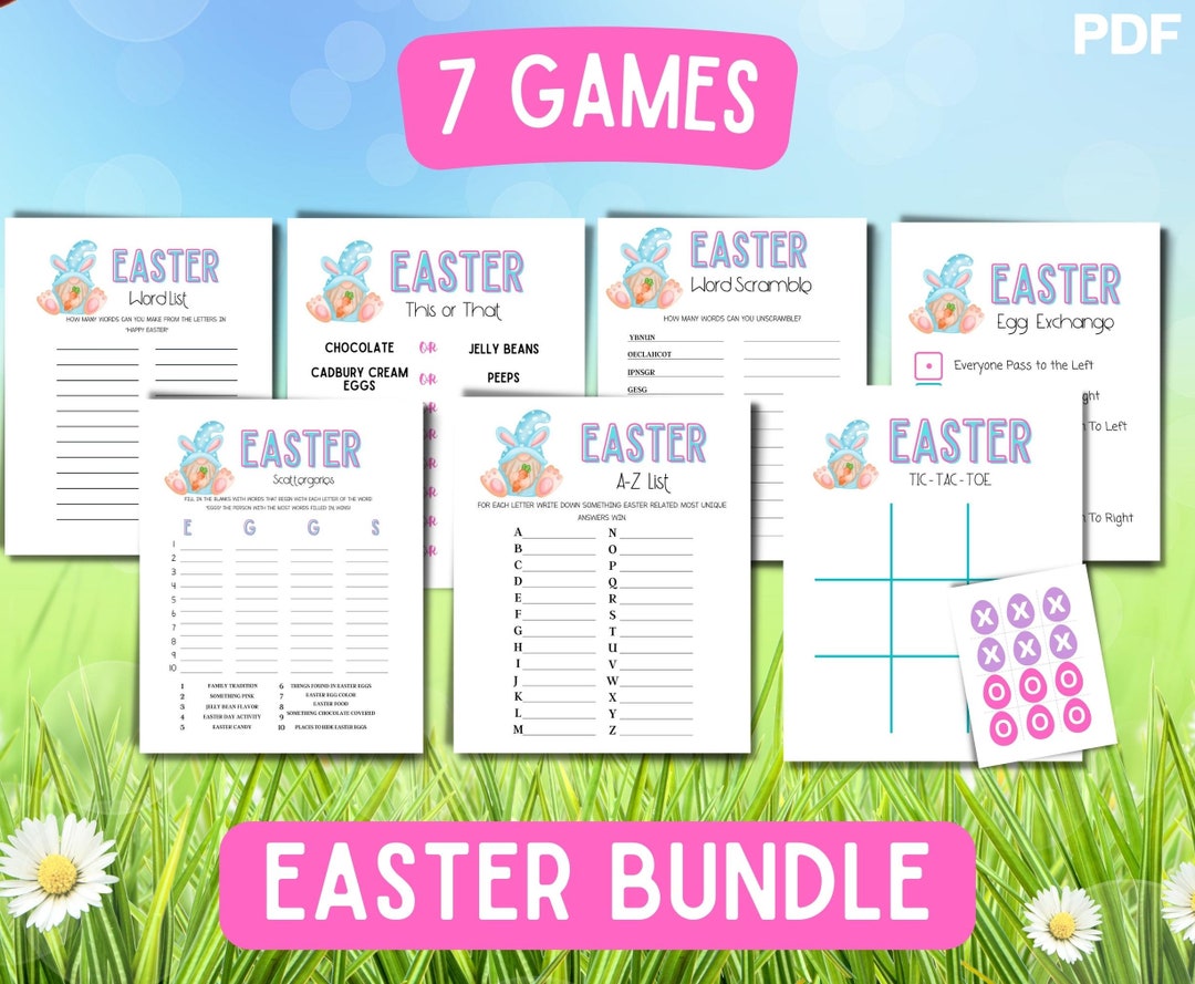 Easter 7 Game Bundle | Easter Activities | Games for Kids | Printable ...