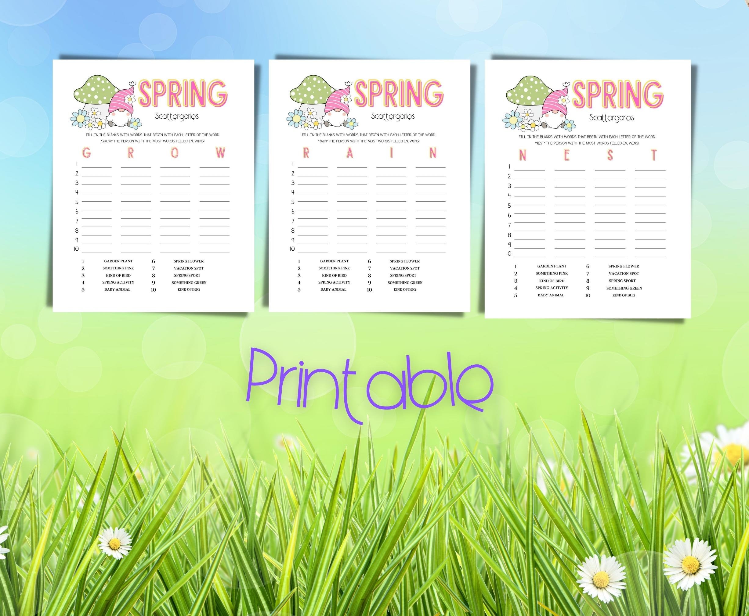 Spring 7 Game Bundle | Fun Spring Party Games | Springtime Activities ...