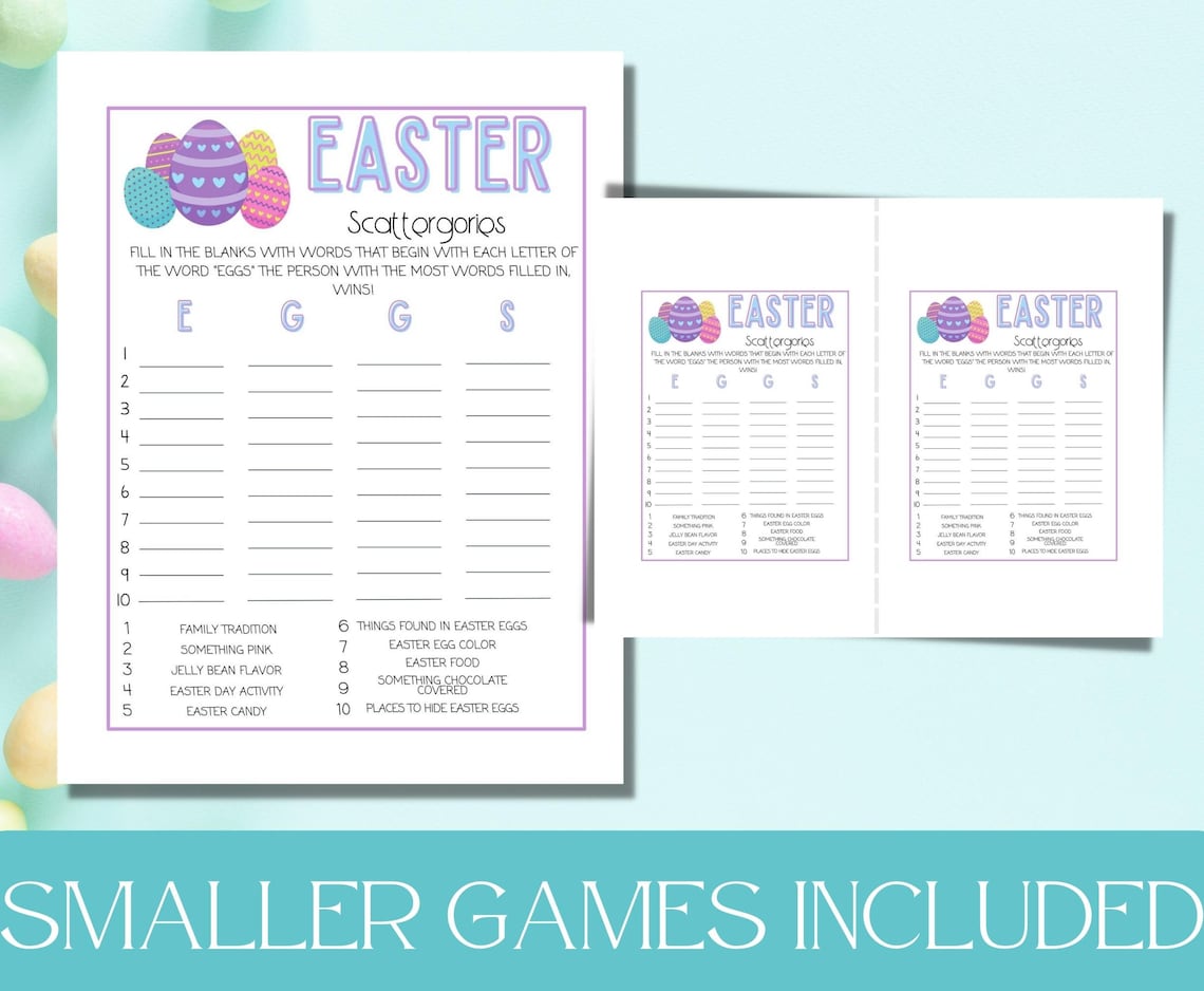 Easter Game Bundle Printable Easter Games for Kids and Adults Easter ...