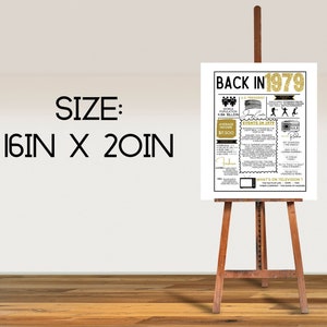 1979 Birthday Party Poster – Back in 1979 Sign (PDF & JPG) - Etsy