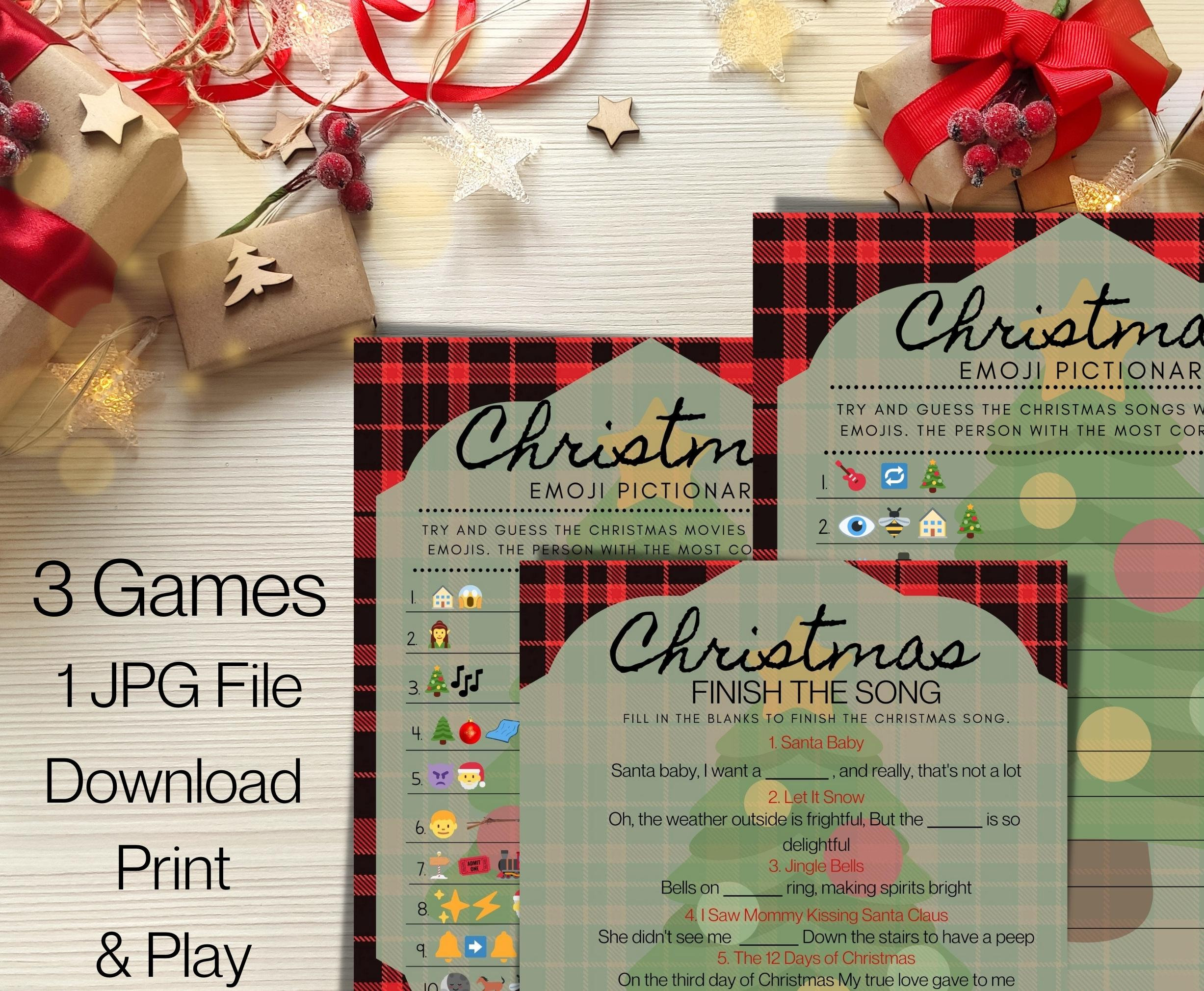 Christmas Party Game Bundle | Christmas Emoji Printable Games ...