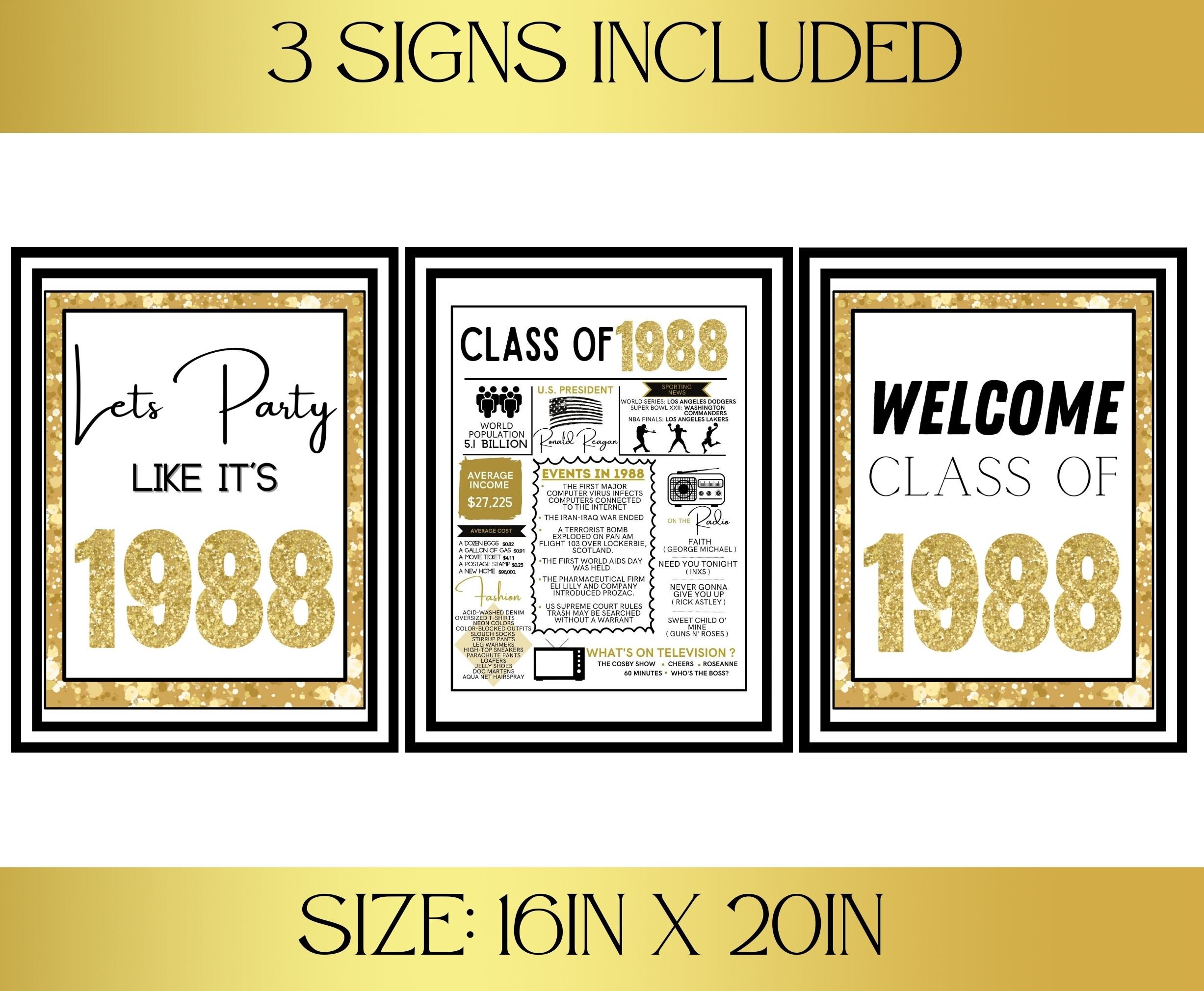 Class of 1988 Bundle, Class Reunion Printable, Welcome Class of 1988 ...