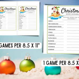 Christmas in July Word Scramble Game | Christmas Printable Games | Fun ...