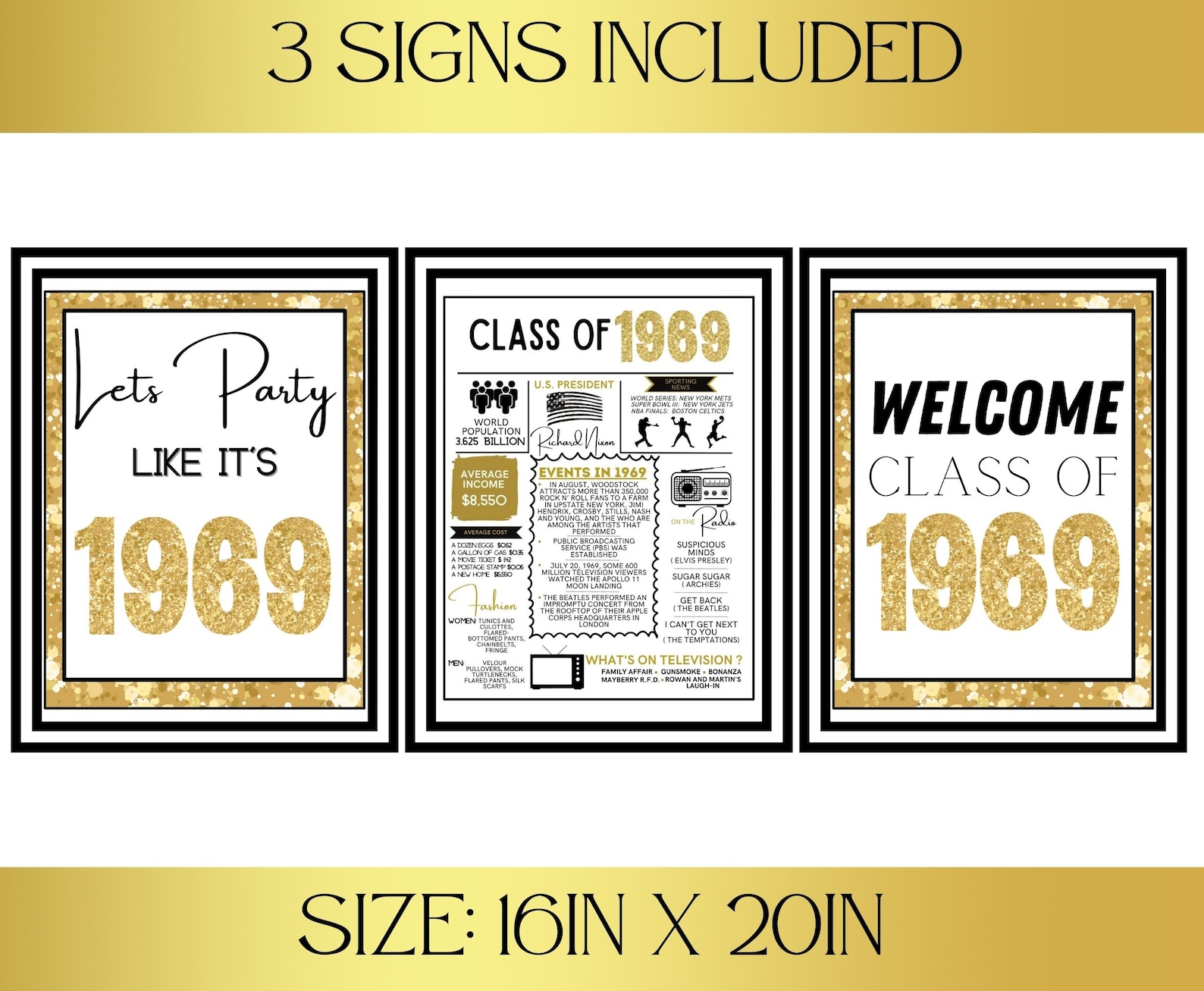 Class of 1969 Bundle, Class Reunion Printable, Welcome Class of 1969 ...