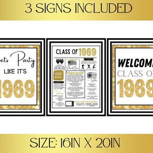 Class of 1969 Bundle, Class Reunion Printable, Welcome Class of 1969 ...