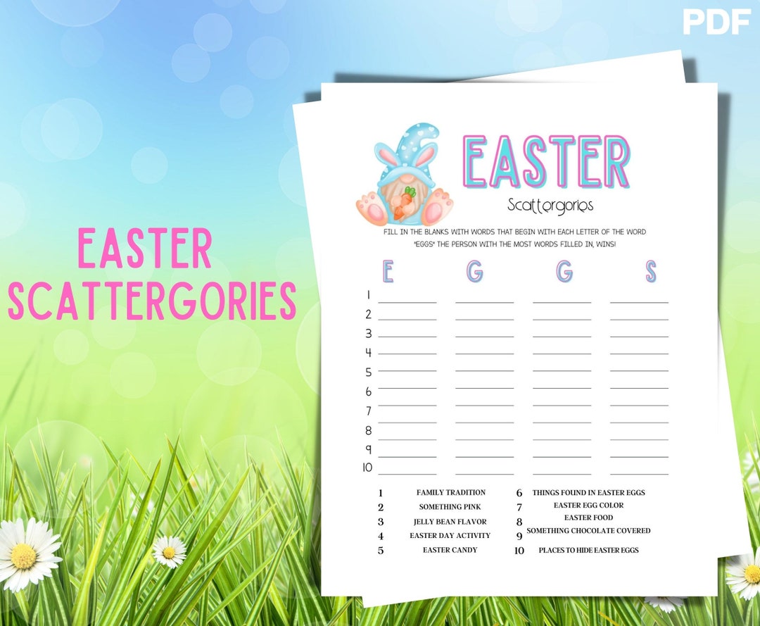 Scattergories Easter Printable Game | Easter Party Games | Fun Family ...