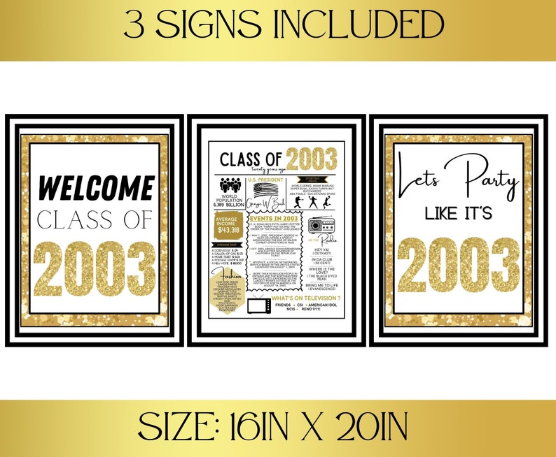 Class of 2003 Reunion Games Bundle, Welcome Signs (digital Download) - Etsy