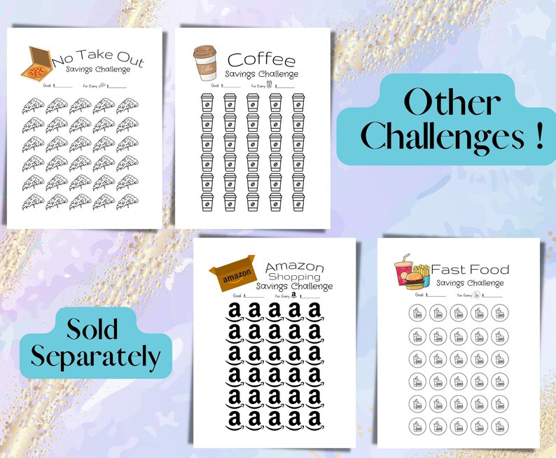 30-day No Take Out Savings Challenge, Printable Tracker (PDF, JPG) - Etsy