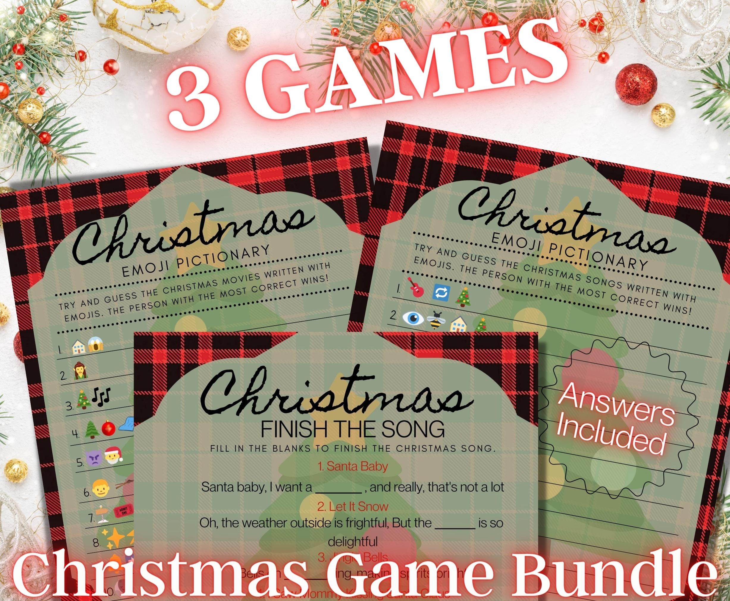 Christmas Party Game Bundle Christmas Emoji Printable Games Christmas ...