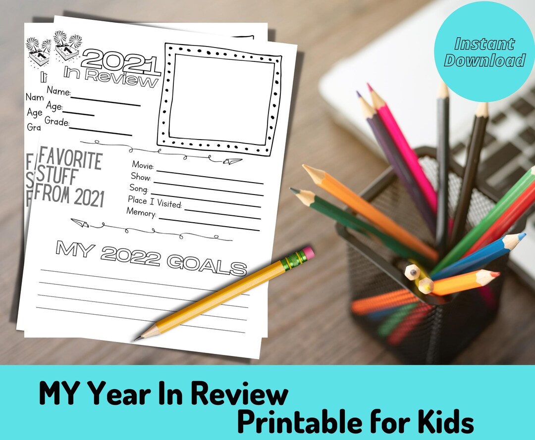 Kid's Year in Review | Printable New Year Activity | New Year's Eve ...