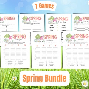 Spring 7 Game Bundle | Fun Spring Party Games | Springtime Activities ...