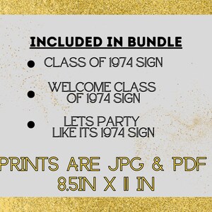Class of 1974 Reunion Sign Bundle: 50th Anniversary (digital Download ...