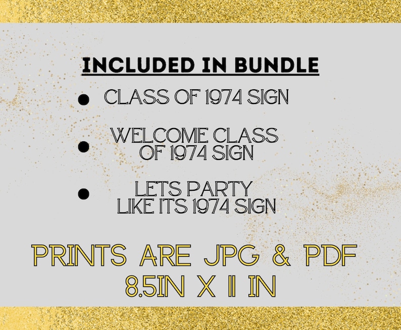 Class of 1974 Reunion Sign Bundle: 50th Anniversary (digital Download ...