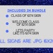 Class of 1974 Sign Bundle: Welcome Class of 1974 & Let's Party Like It ...