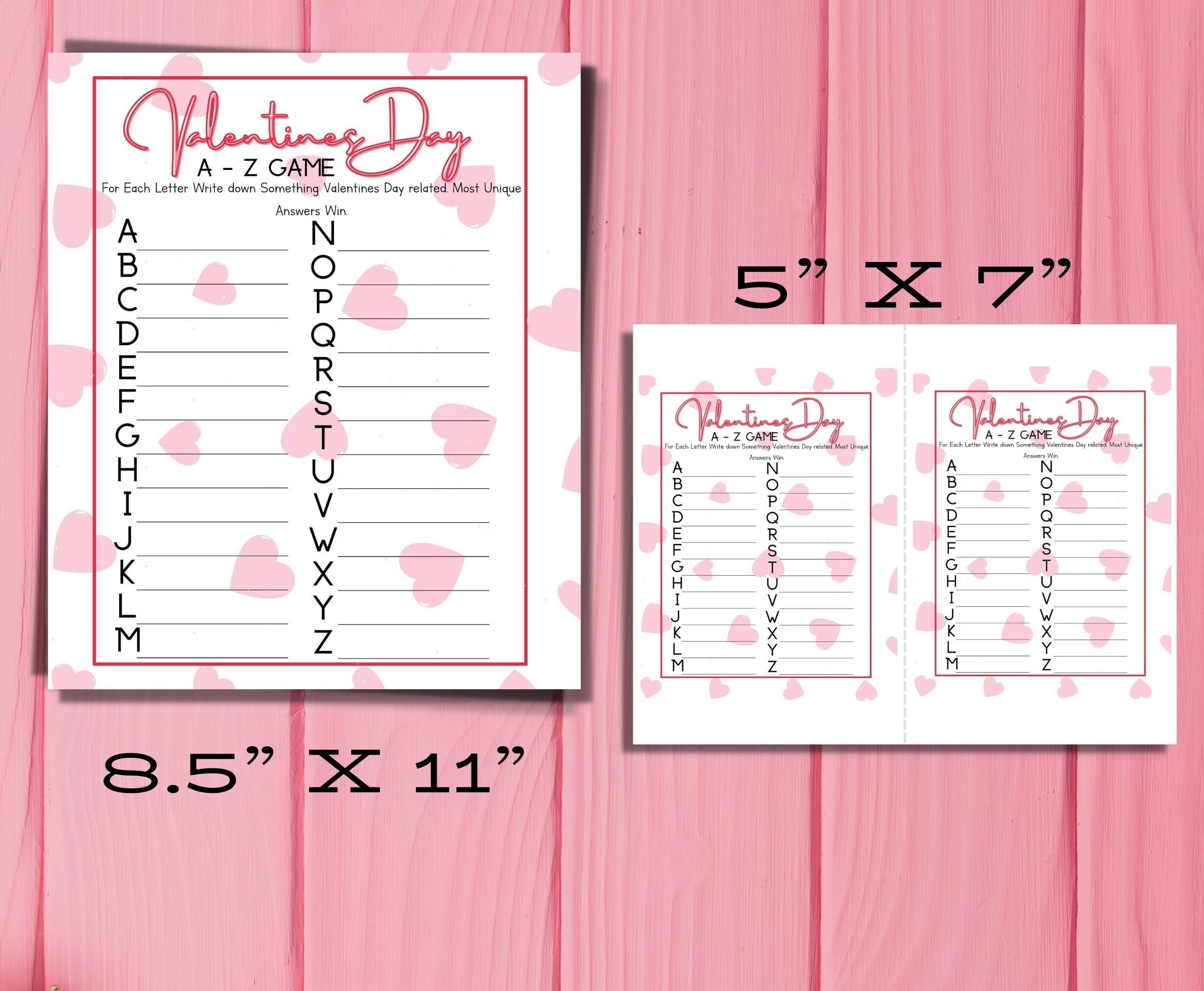 Valentine's Day 5 Game Bundle | Valentine Word List Game | A - Z ...