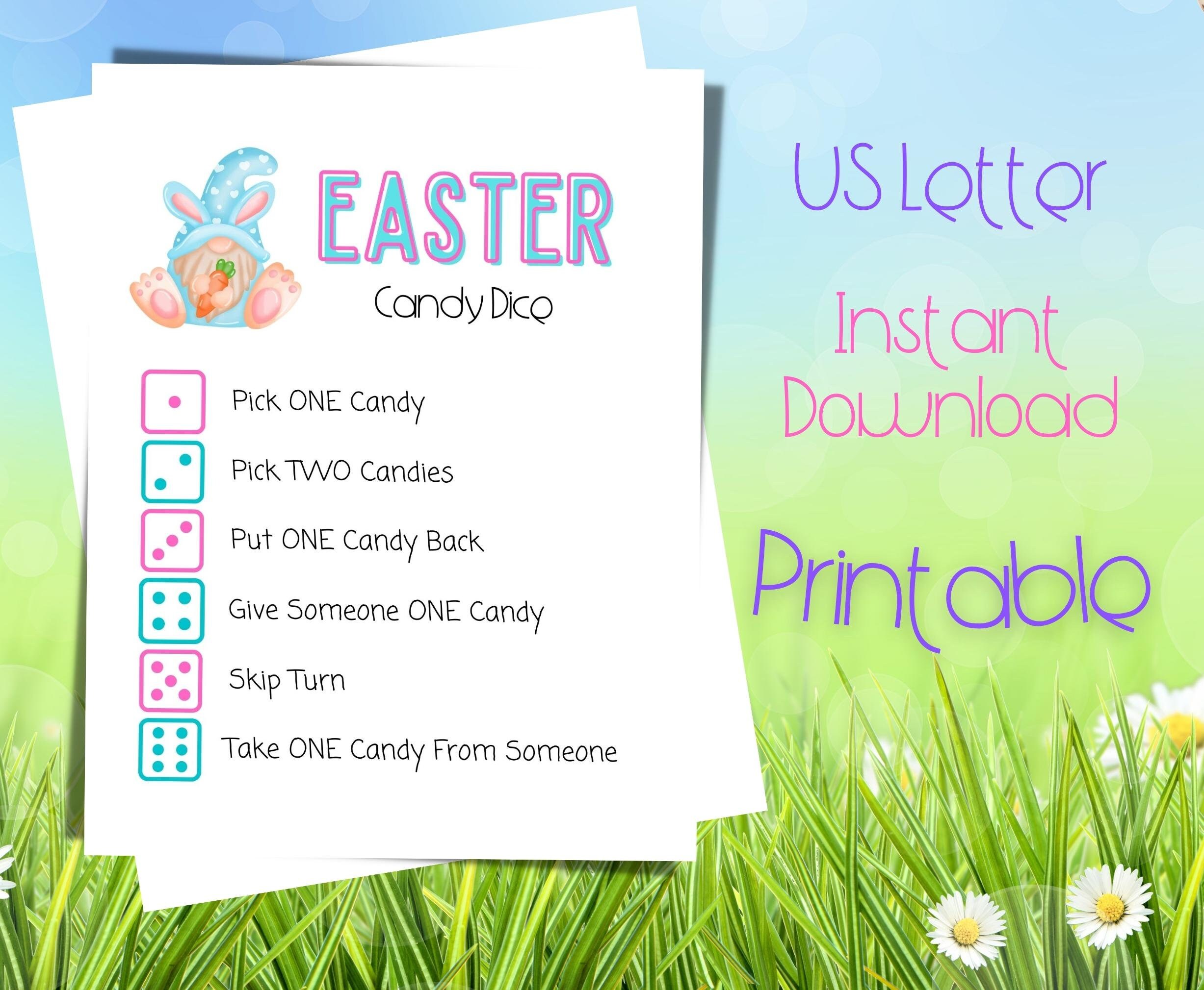 Easter Candy Dice Game | Printable Family Activity (PDF) - Etsy