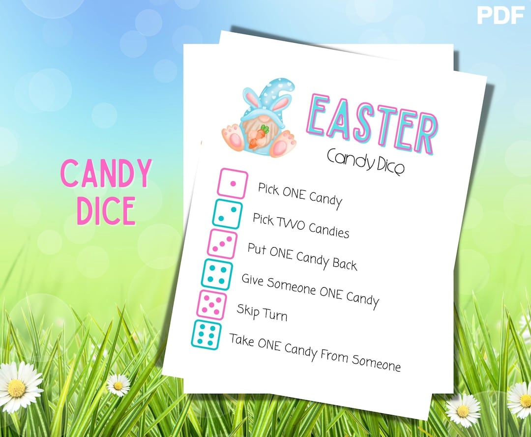 Easter Candy Dice Game | Easter Activities | Games for Kids | Printable ...