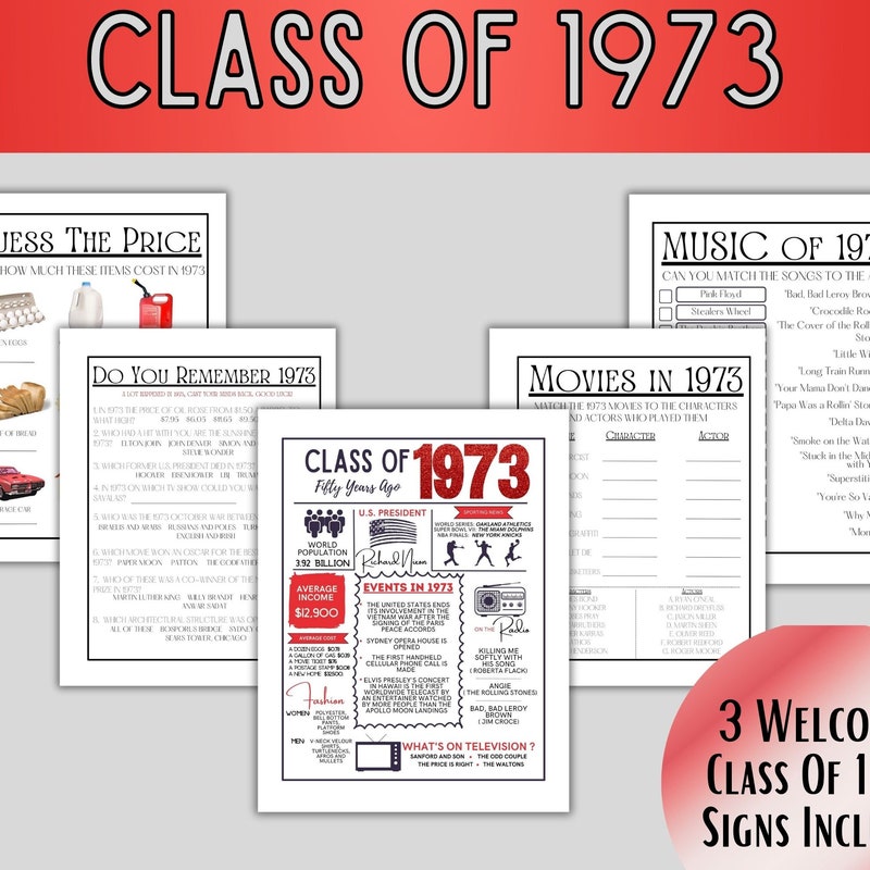 1973 Class Reunion - Etsy