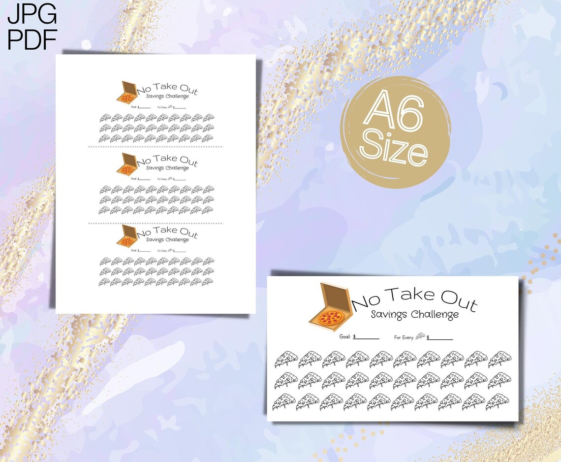 30 Day No Take Out Challenge Printable | Savings Tracker for Cash ...