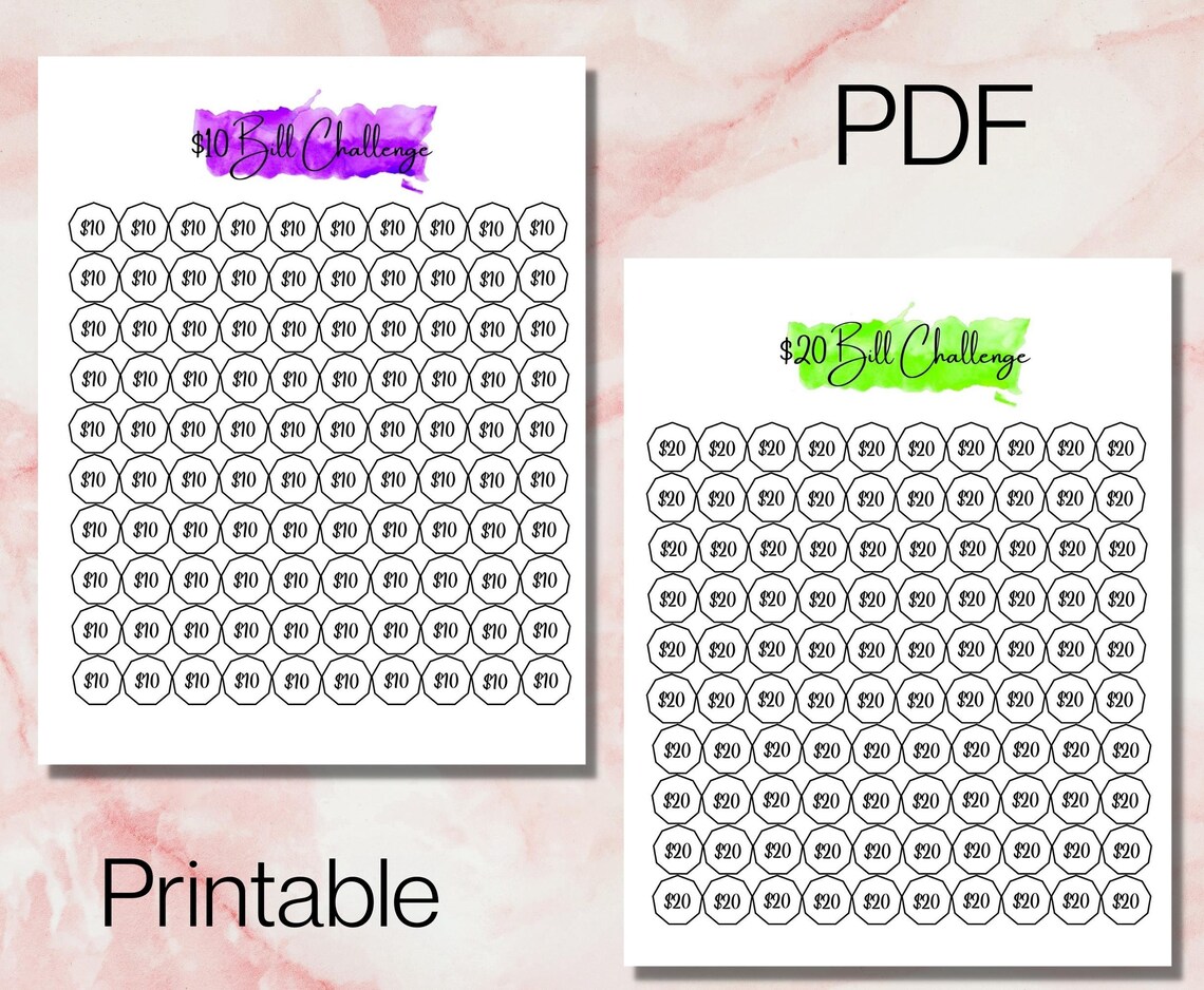 Printable Money Challenge Bundle | 5 Dollar Challenge | Money Savings ...