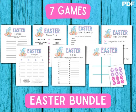 Easter 7 Game Bundle Easter Activities Games for Kids | Etsy