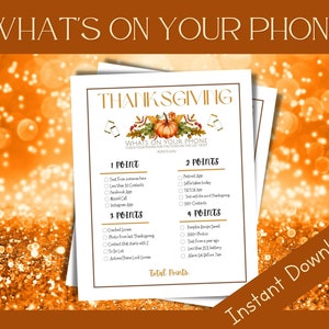 Thanksgiving Phone Game | Friendsgiving Party, Turkey Day (digital ...