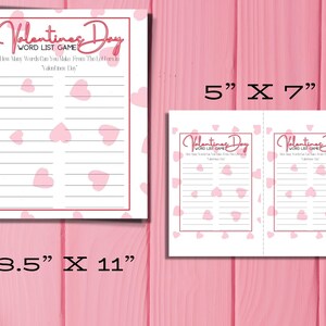 Valentine's Day 5 Game Bundle | Valentine Word List Game | A - Z ...