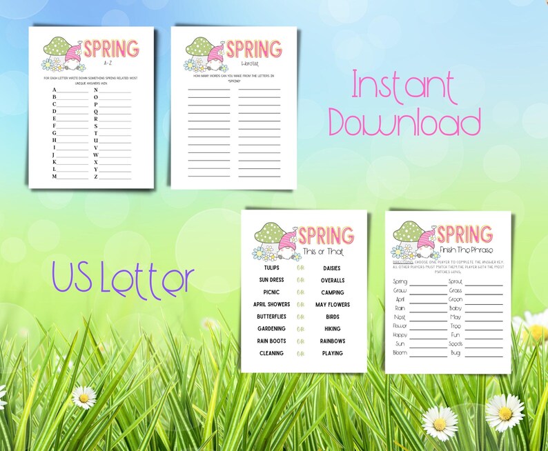 Spring 7 Game Bundle | Fun Spring Party Games | Springtime Activities ...
