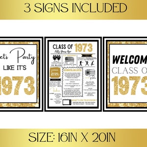 Class of 1973 Bundle, 50th Class Reunion Printable, Welcome Class of ...
