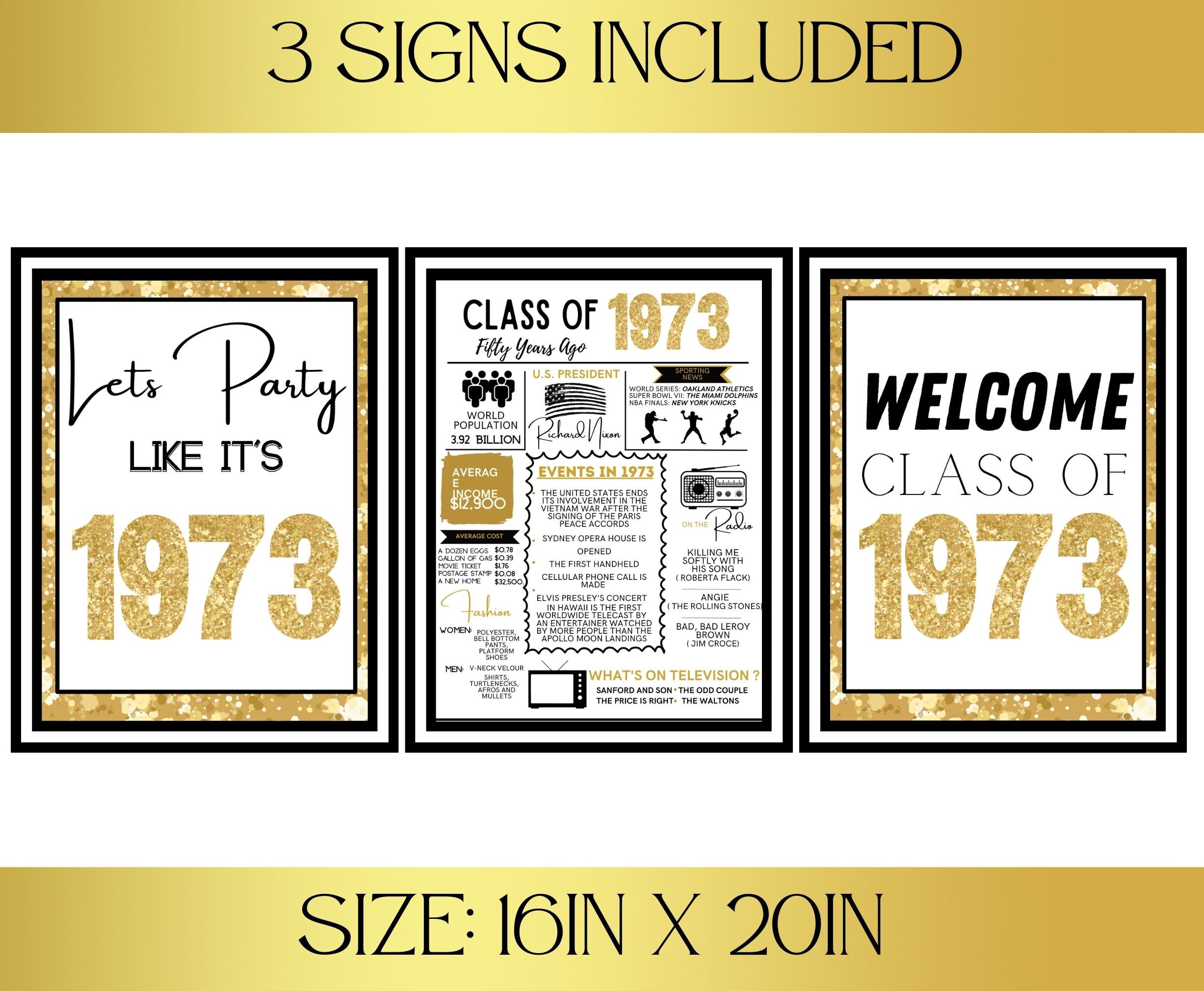 School Celebration, Class of 1973 Bundle, 50th Class Reunion Printable ...