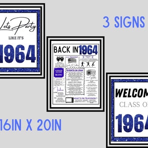 1964 Class Reunion Sign: Welcome & Party Decor (digital Download) - Etsy