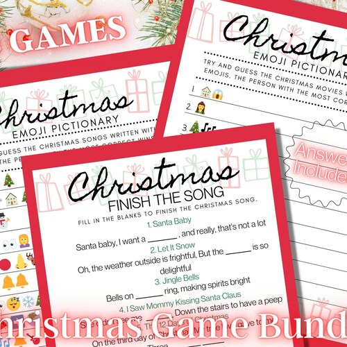 Christmas Party Game Bundle Christmas Emoji Pictionary - Etsy