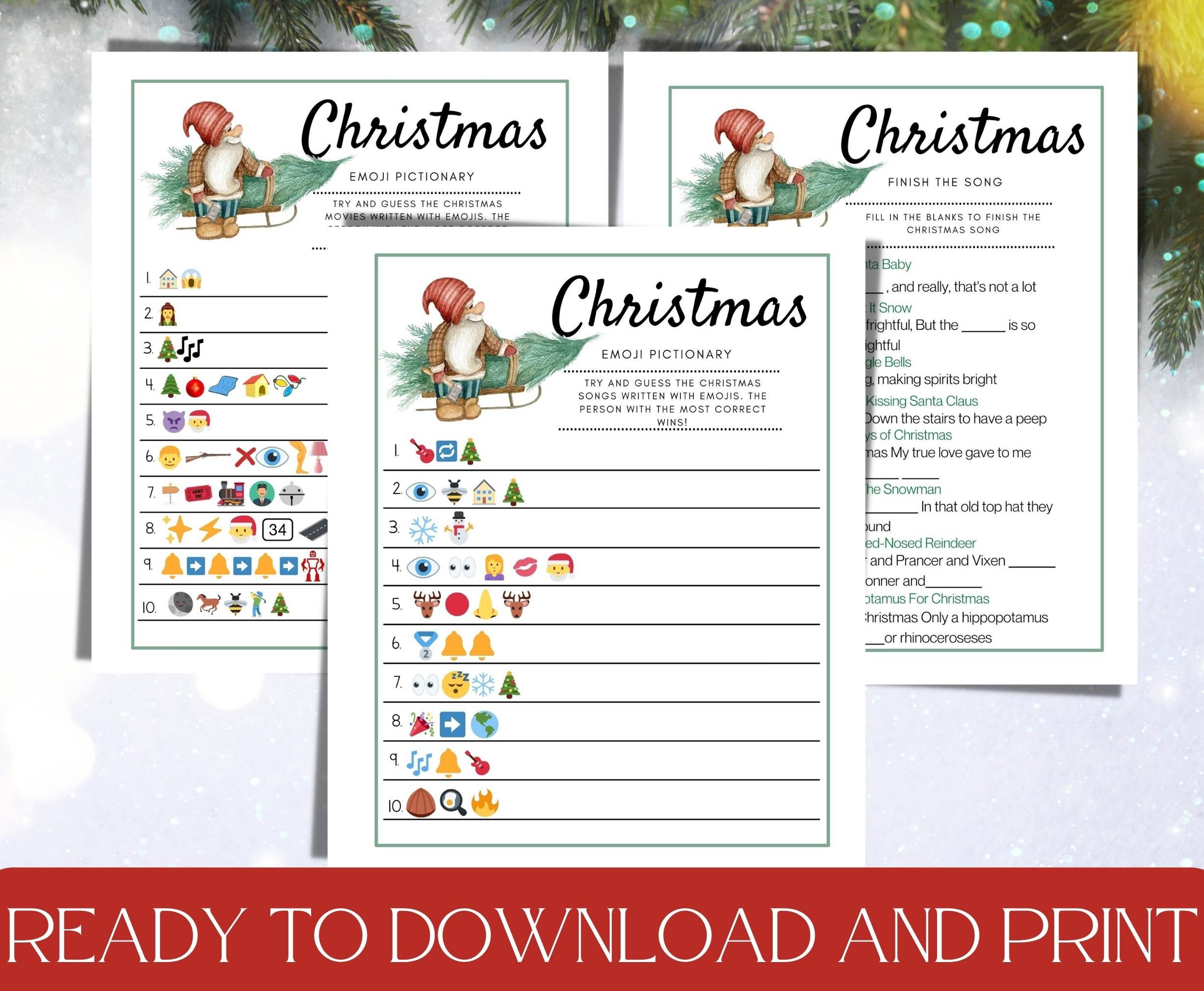 Festive Christmas Game Bundle | 9 Printable Holiday Games for Fun ...