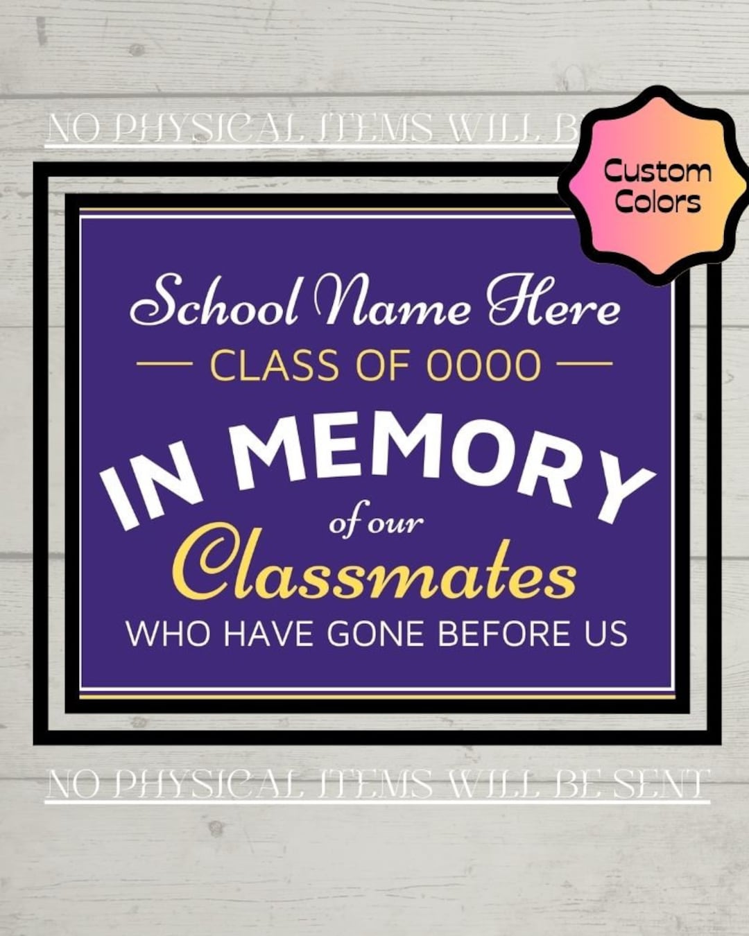 Printable Reunion Memorial Sign: Remembering Our Classmates, in Loving ...