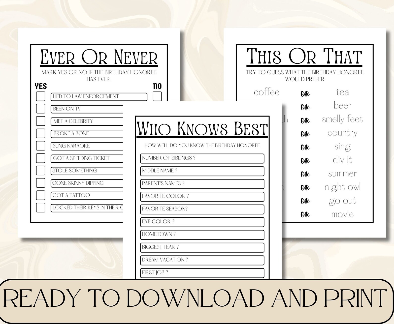 Born in 1988 Game Bundle: 10 Printable Games for a Nostalgic ...