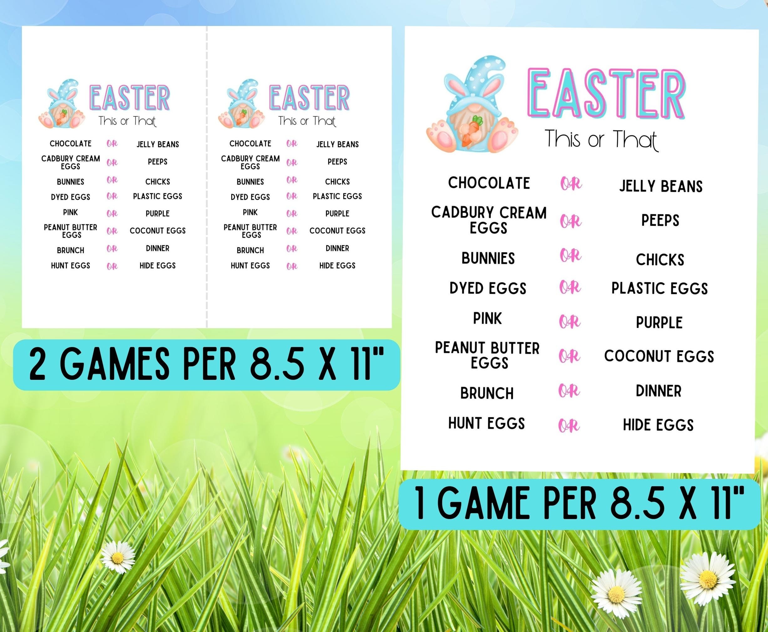 Printable Easter This or That Game | Easter Activities | Games for Kids ...